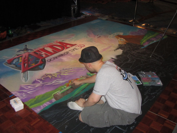 Comic Con Zelda Chalk Progress - Pure Nintendo